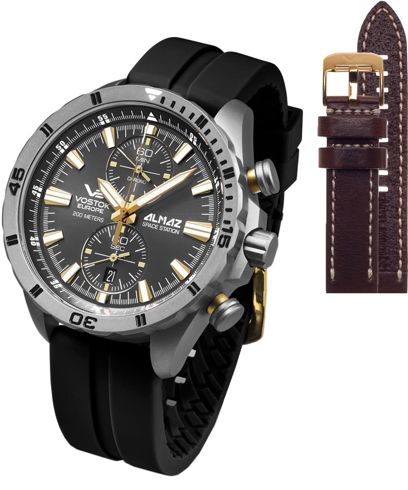 Vostok Europe 6S11-320H521-7402 - Zegarek Almaz Space Station Titanium ...